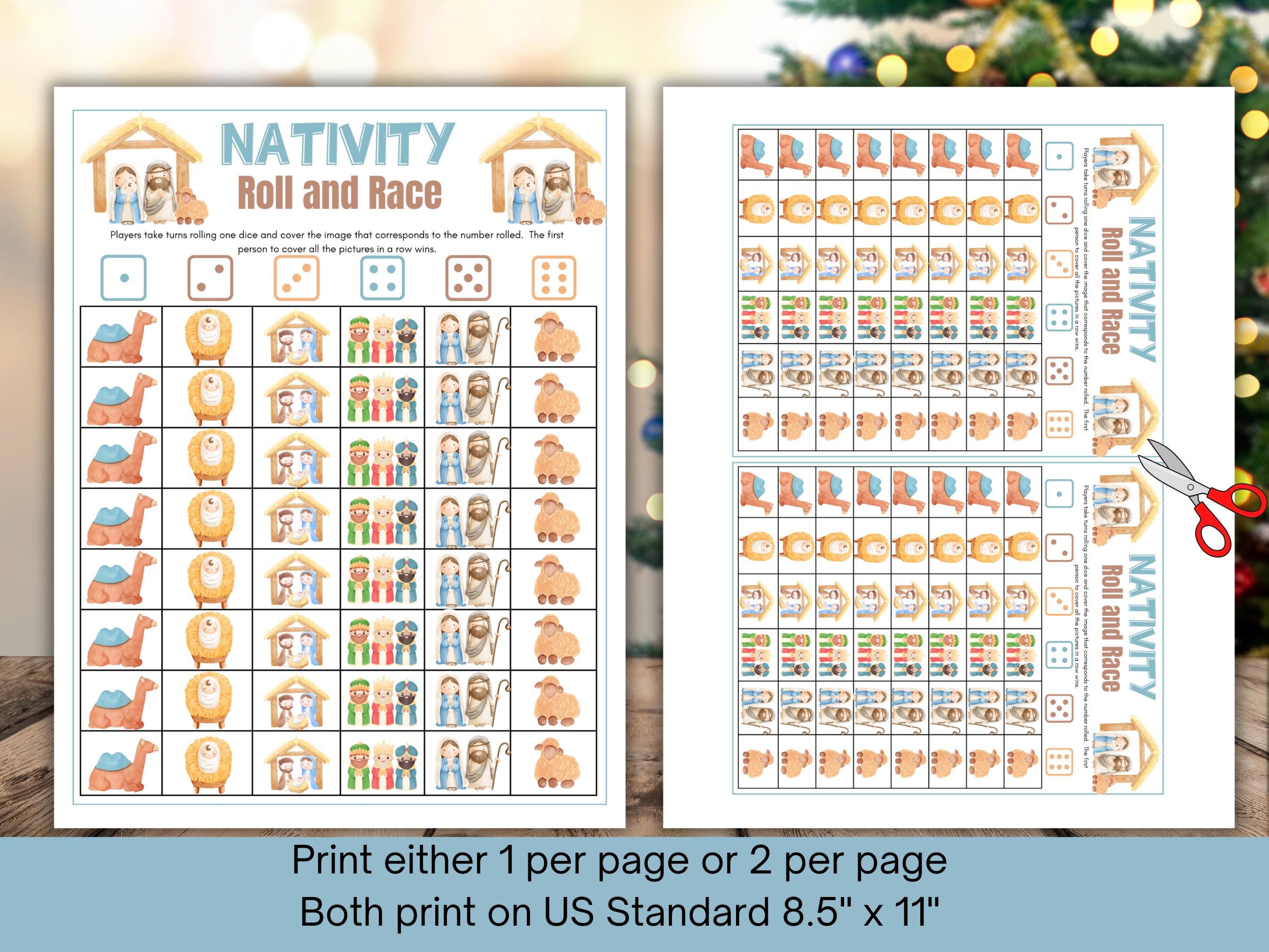 Christmas Dice Game, Printable Nativity Game, Christmas Church Group ...