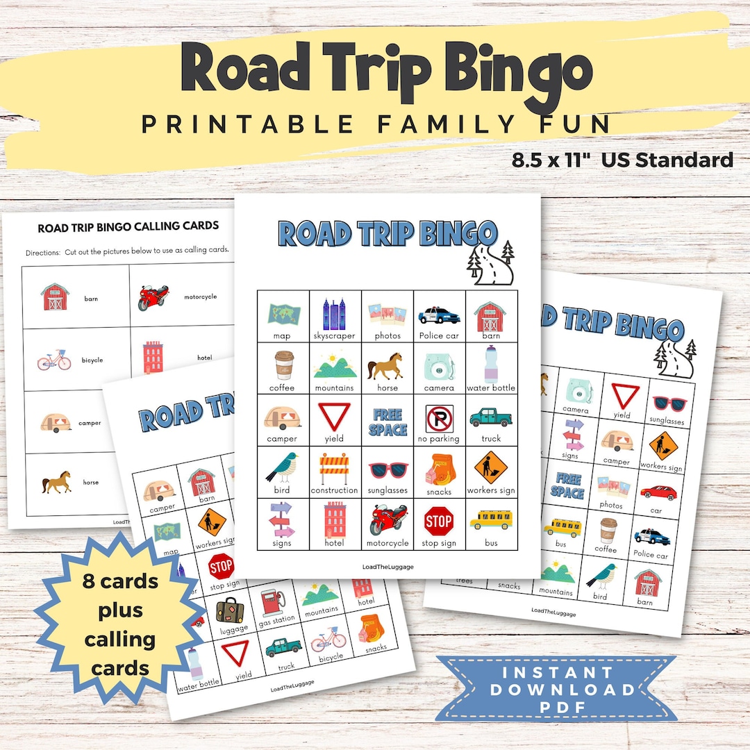 Road Trip Bingo, Road Trip Games, Road Trip Printables, Family Road ...