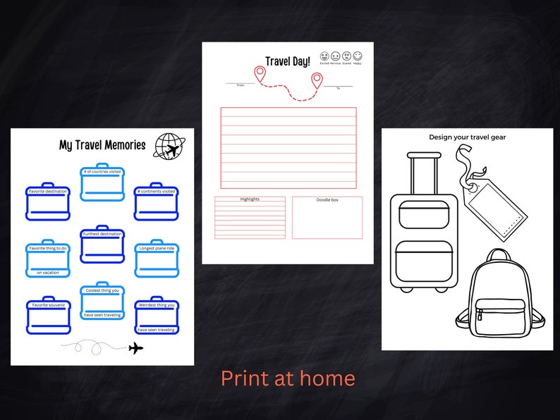 Kids Travel Journal Travel Diary Printable Vacation Journal - Etsy