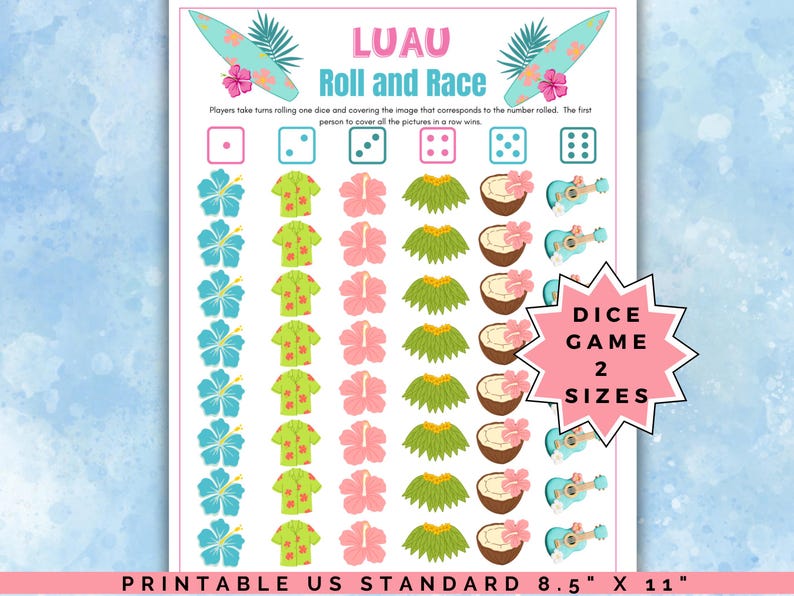 Printable Luau Party Games, Aloha Game, Hawaiian Themed Party Activity ...