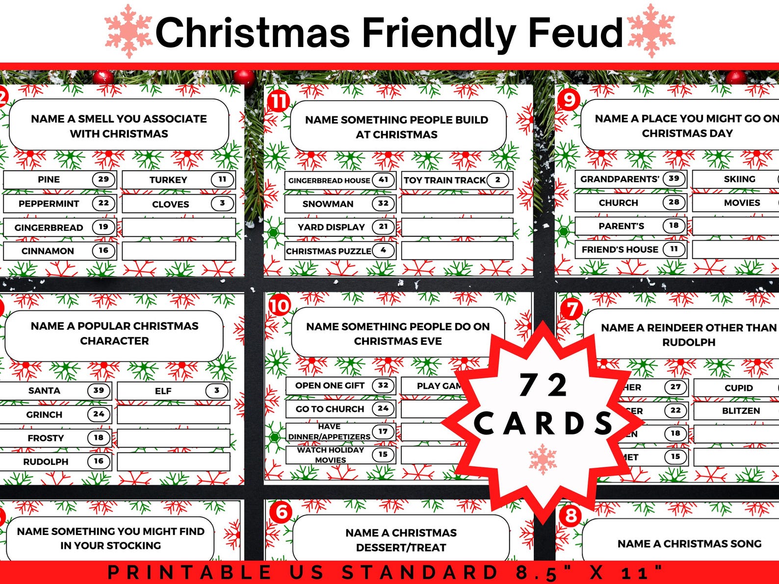 Christmas Friendly Feud, Holiday Feud, Christmas Games for Large Group ...