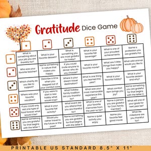 Gratitude Dice Game, Thanksgiving Conversation Starters, Gratitude Game ...