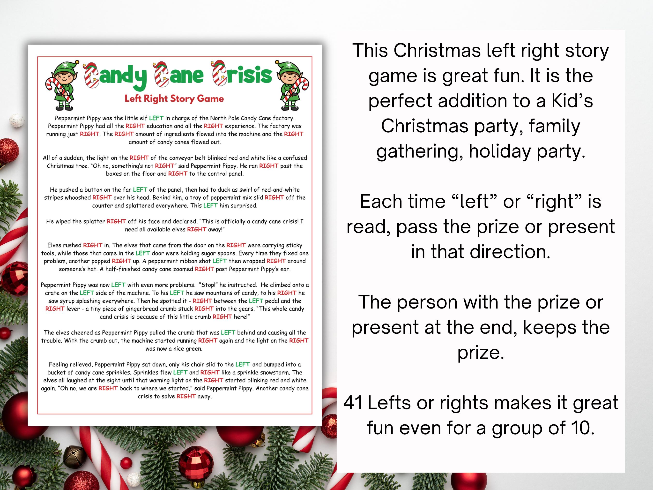 Christmas Left Right Pass the Prize Game With Tons of Lefts and Rights ...