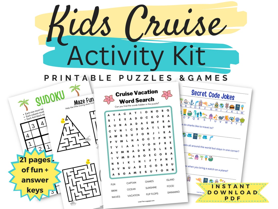 Printable Cruise Activity for Kids, Instant Download, Kids Puzzle ...