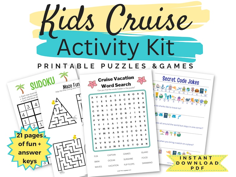 Printable Cruise Activity for Kids Instant Download Kids - Etsy Canada