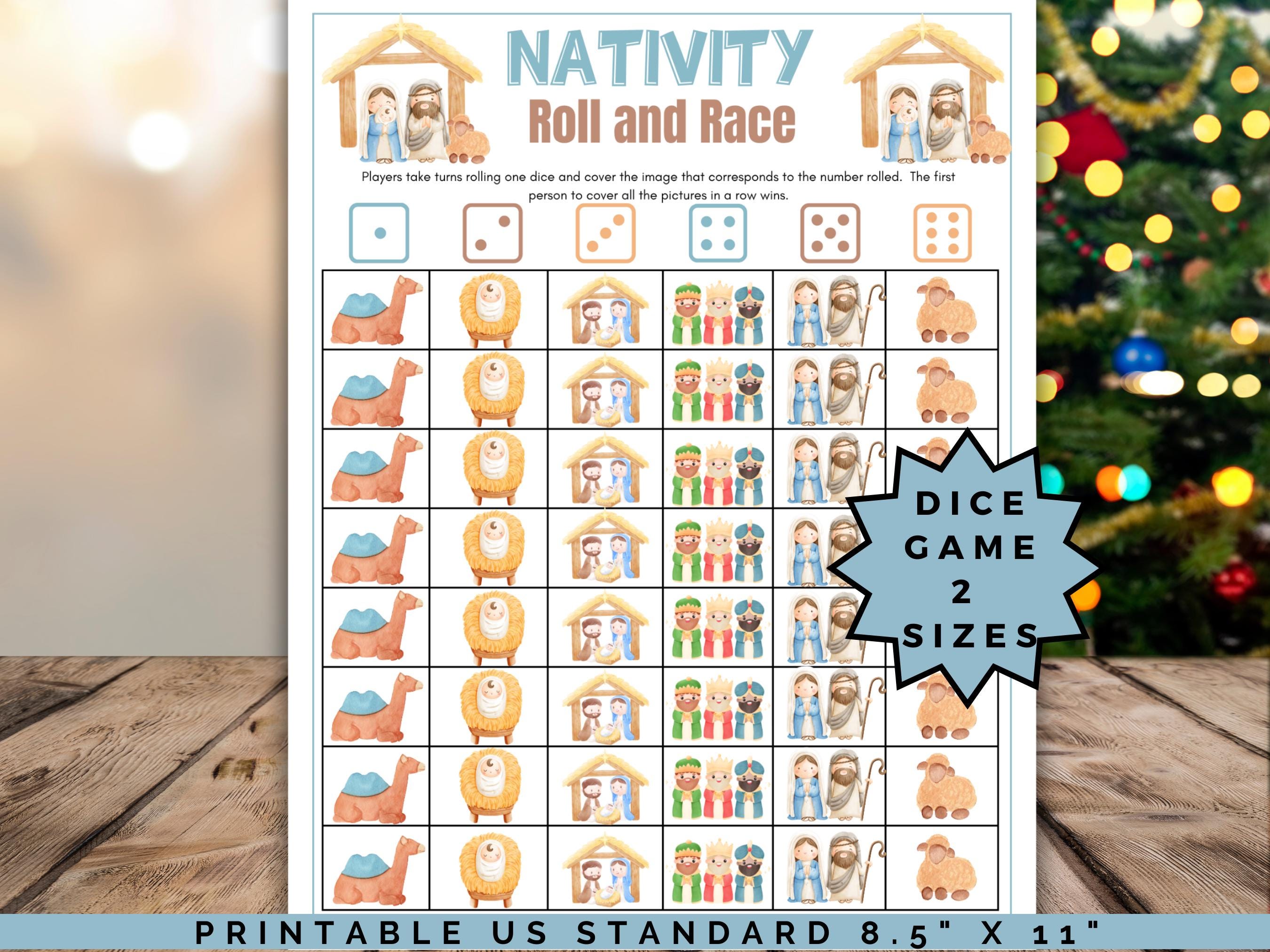 Christmas Dice Game, Printable Nativity Game, Christmas Church Group ...