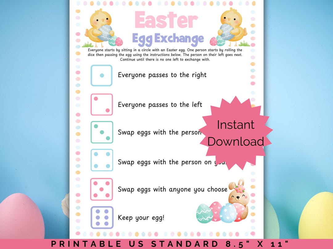 Egg Exchange Game, Easter Dice Game, Printable - Etsy