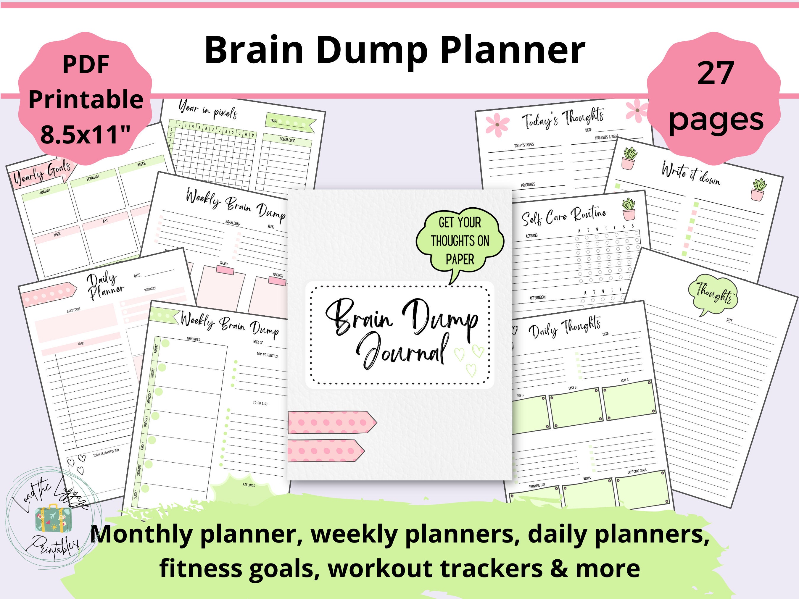 Brain Dump Printable, Brain Dump Planner, Idea Journal, Thought Planner ...