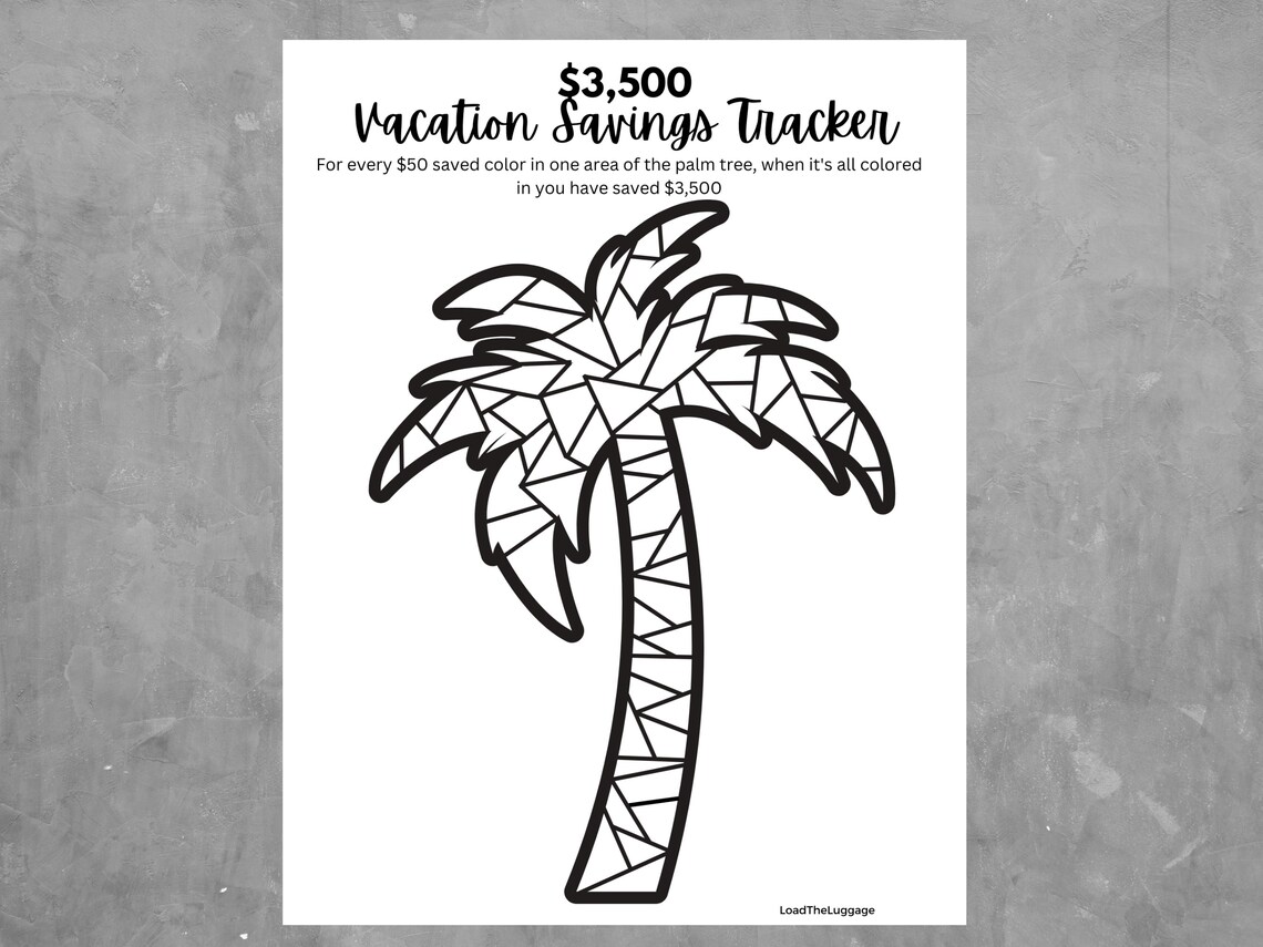 Printable Vacation Savings Tracker, Savings Goal Tracker, Vacation Fund ...
