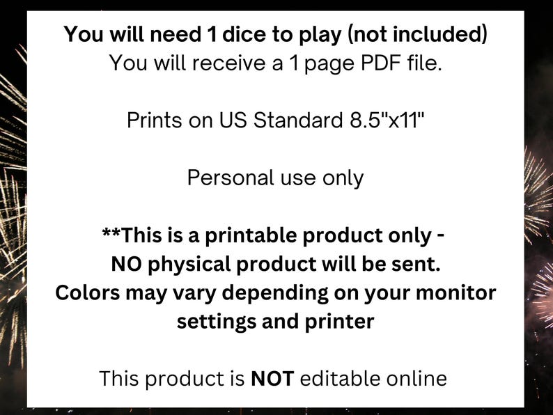 Year in Review Dice Game, Year End Reflection, New Years Eve Game, Ice ...