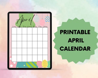 Blank April Calendar - Etsy