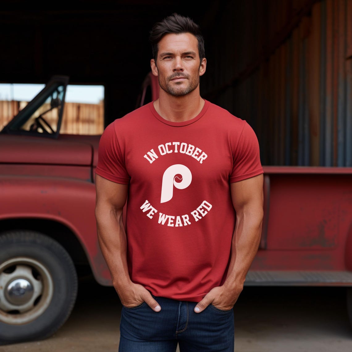 In October We Wear Red Philadelphia Phillies Tshirt - Etsy