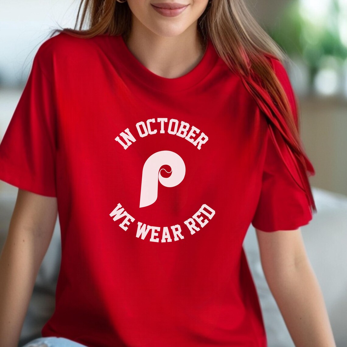 In October We Wear Red Philadelphia Phillies Tshirt - Etsy