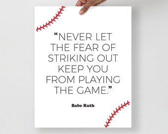 Babe Ruth Quote Poster - Etsy