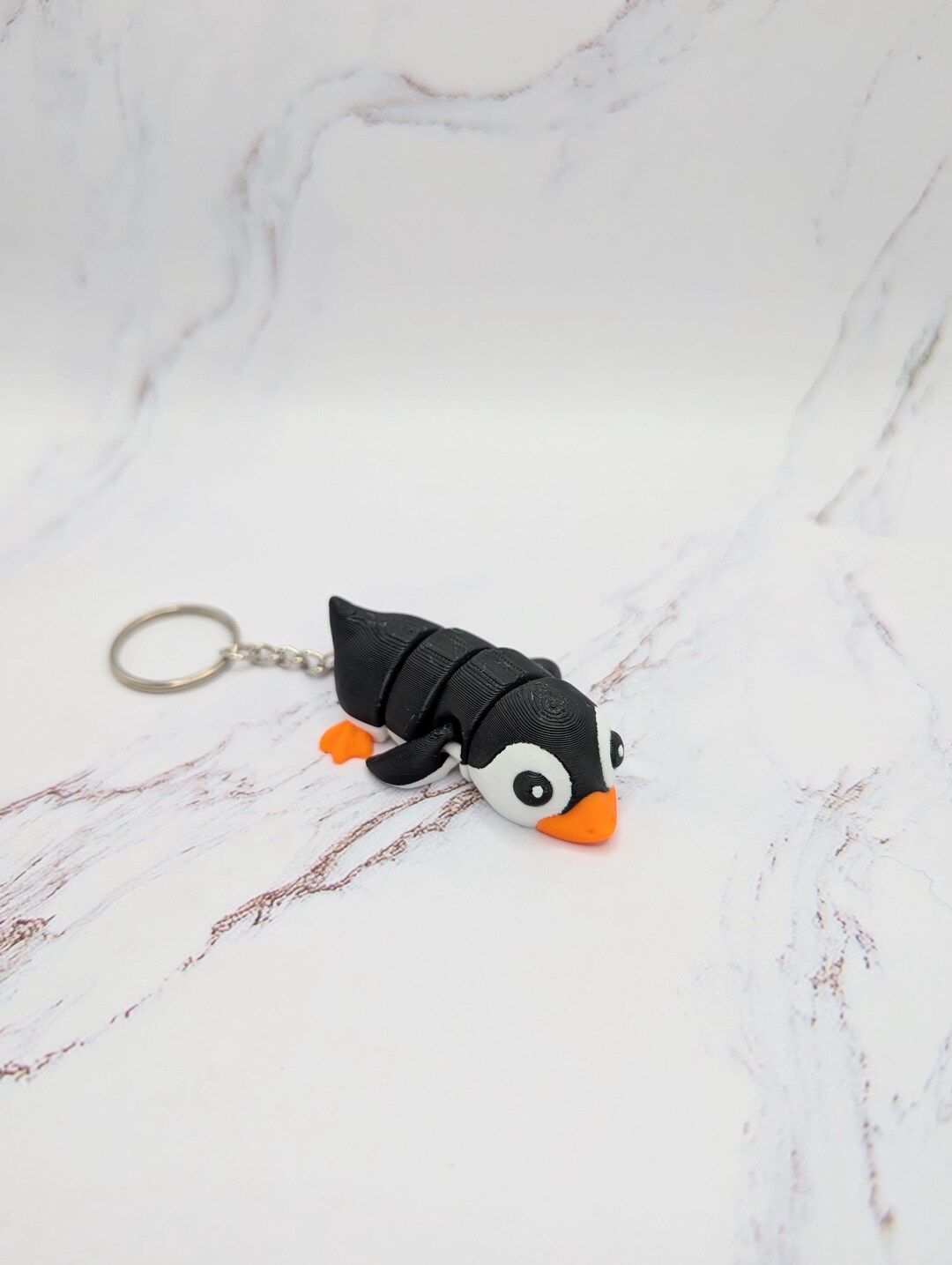 Penguin 3D Printed Flexi Articulated Keychain - Etsy
