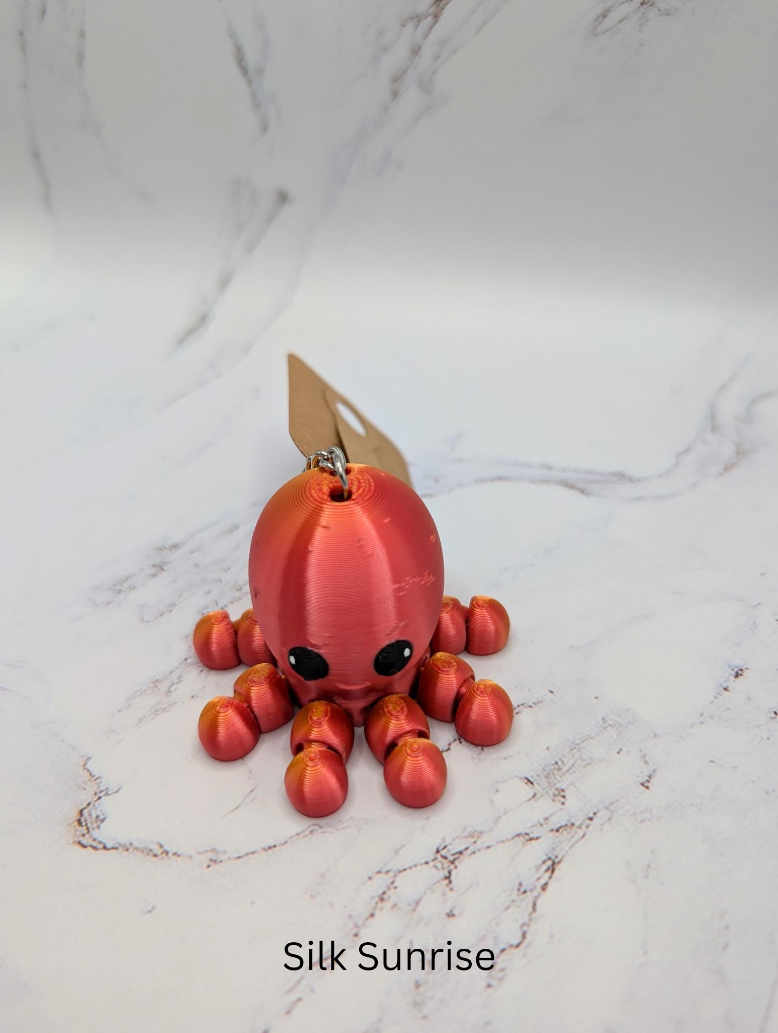 Octopus 3D Printed Flexi Articulated Keychain - Etsy