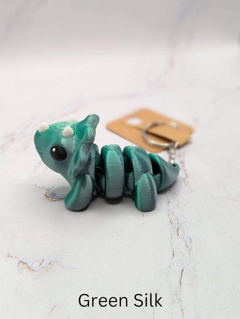 Triceratops 3D Printed Flexi Articulated Keychain - Etsy