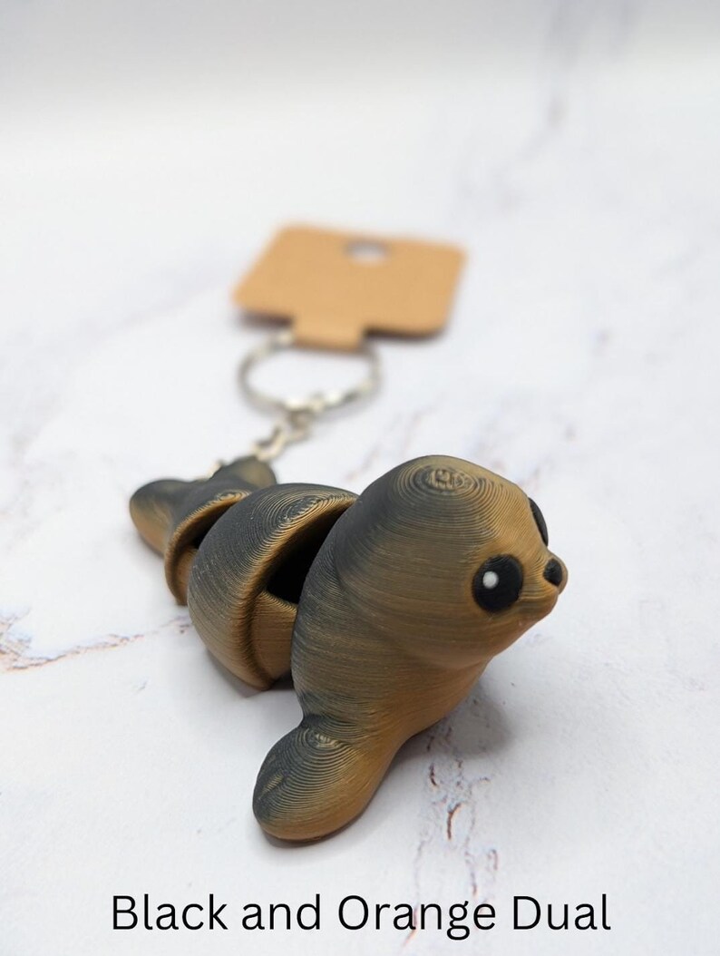 Seal 3D Printed Flexi Articulated Keychain - Etsy