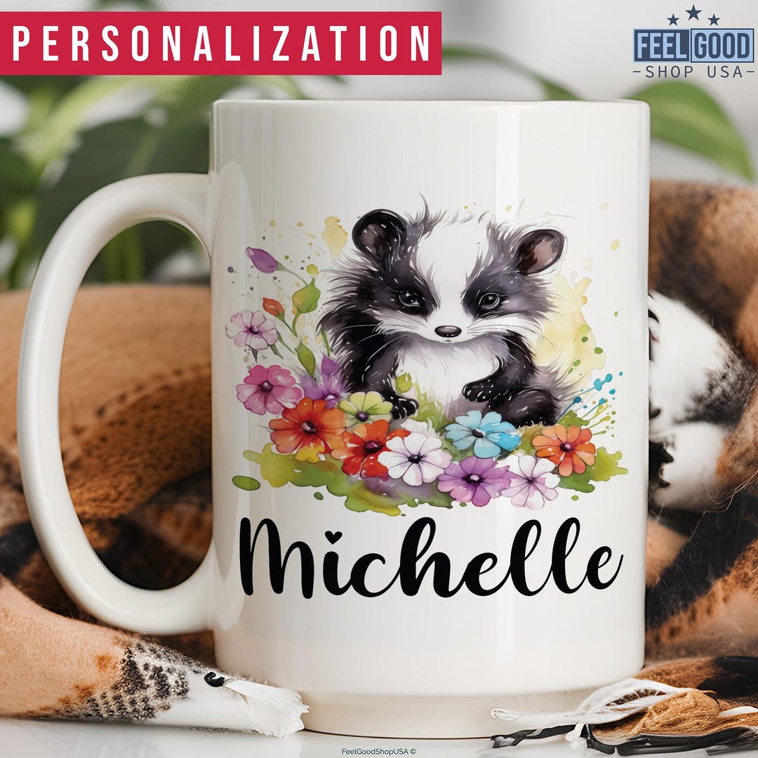 Skunk Mug Personalized Skunk Gift, Custom Skunk Cup With Name, Skunk ...