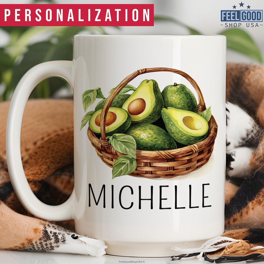 Avocado Mug, Personalized Avocado Gift, Custom Avocado Name Mug ...