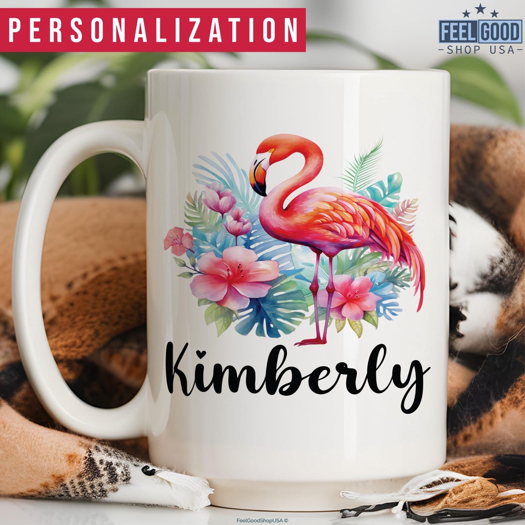 Floral Flamingo Mug Personalized Flamingo Gift, Custom Flamingo Cup ...