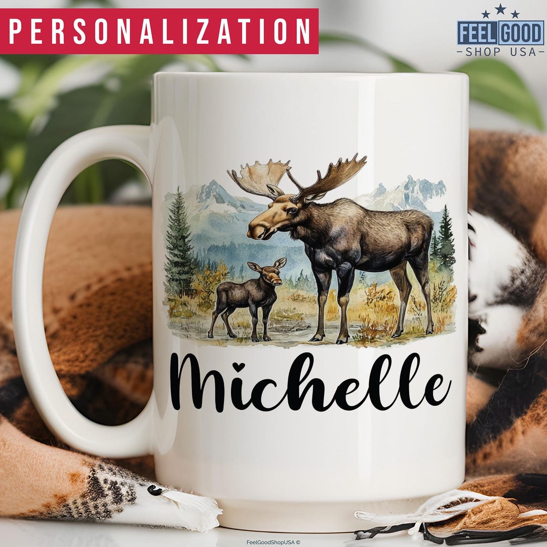 Moose Mug Personalized Moose Gift, Custom Moose Cup With Name, Moose ...