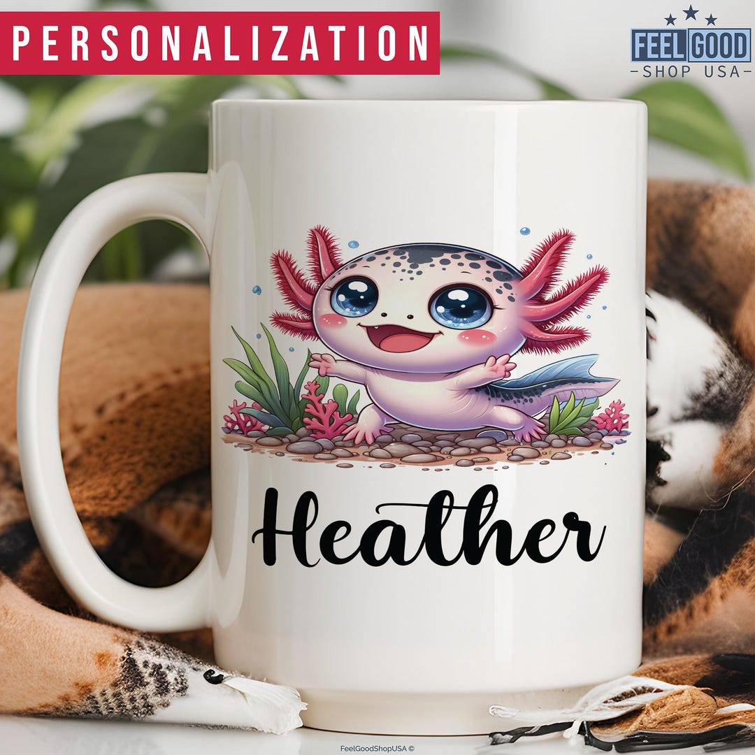 Axolotl Mug Personalized Axolotl Gift, Custom Axolotl Cup With Name ...