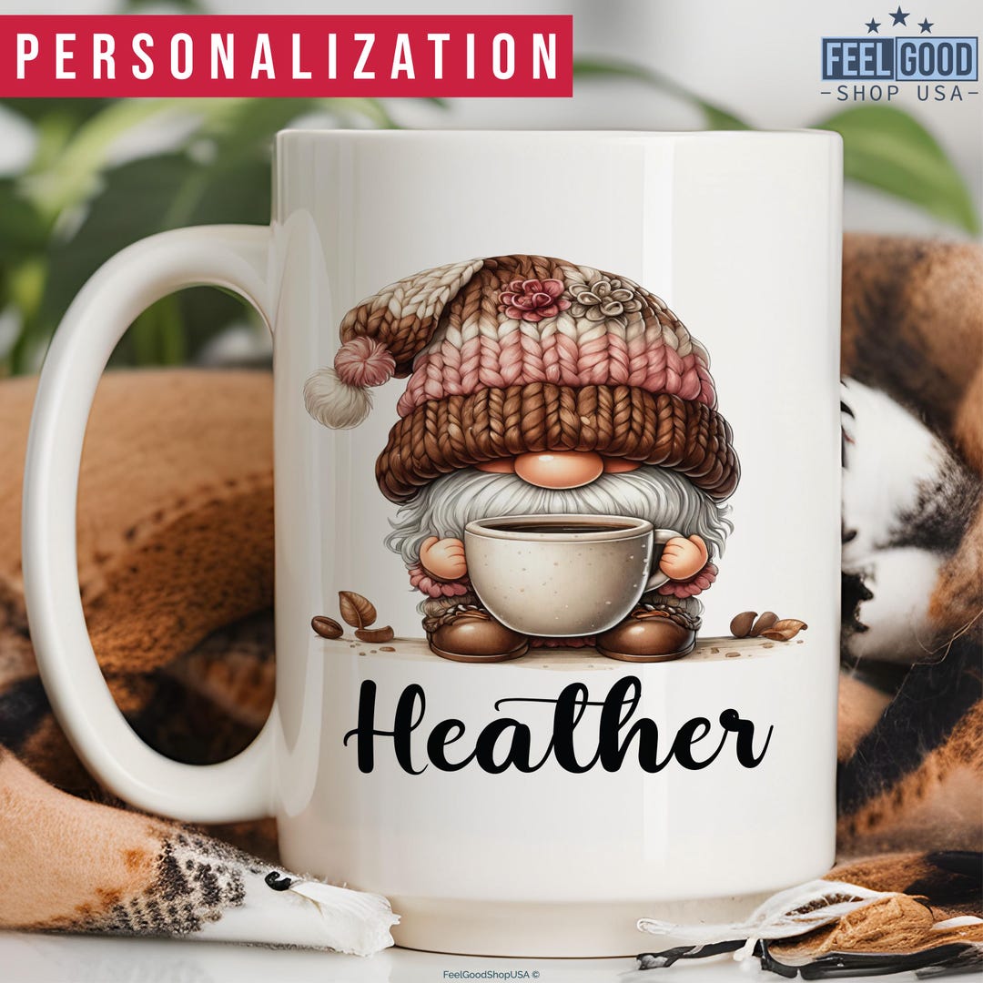 Gnome Mug Personalized Gnome Gift, Custom Gnome Cup With Name, Cute ...