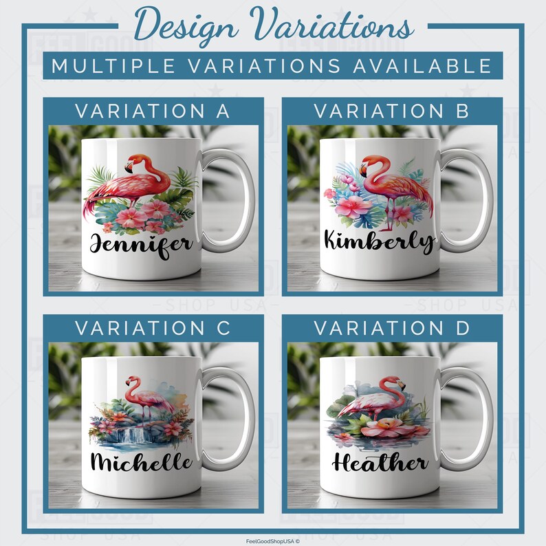 Floral Flamingo Mug Personalized Flamingo Gift, Custom Flamingo Cup ...