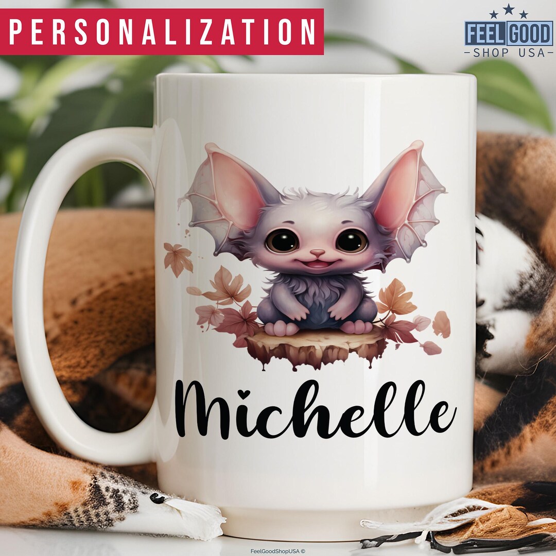 Bat Mug Personalized Bat Gift, Custom Bat Cup With Name, Bat Name Mug ...