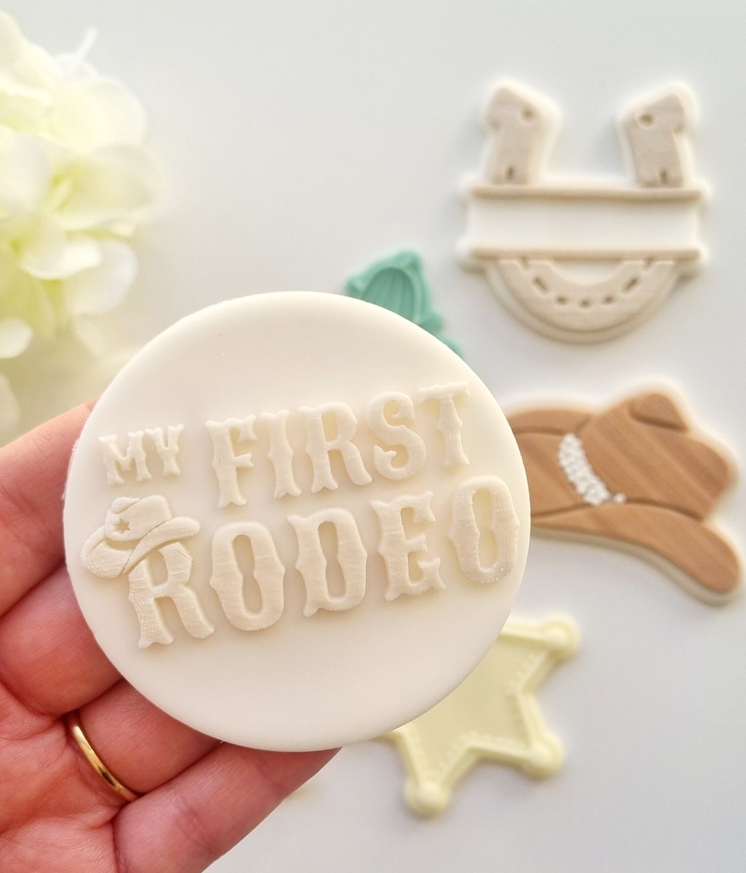 My First Rodeo With Hat Raised Cookie Stamp/fondant Debosser - Etsy