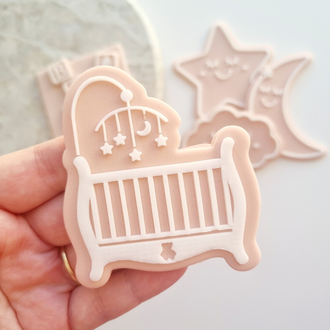 Baby Crib With Mobile Raised Cookie Stamp/fondant Debosser & Cutter - Etsy