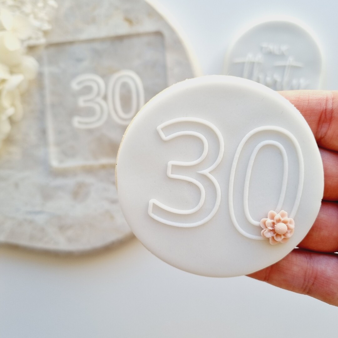 Number Outline Raised Cookie Stamp/fondant Debosser - Etsy