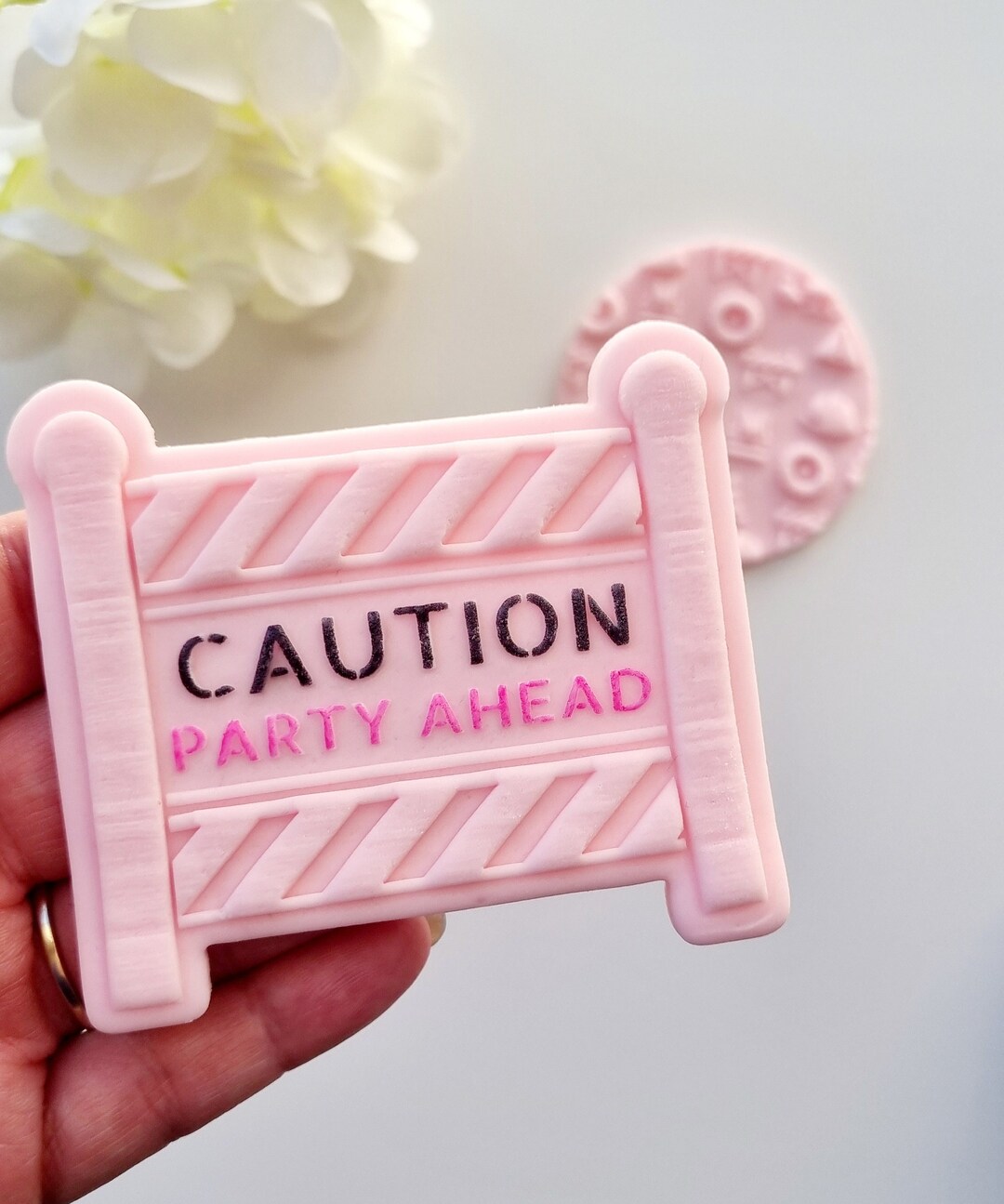 Caution Sign Party Ahead Raised Cookie Stamp/fondant Debosser and ...