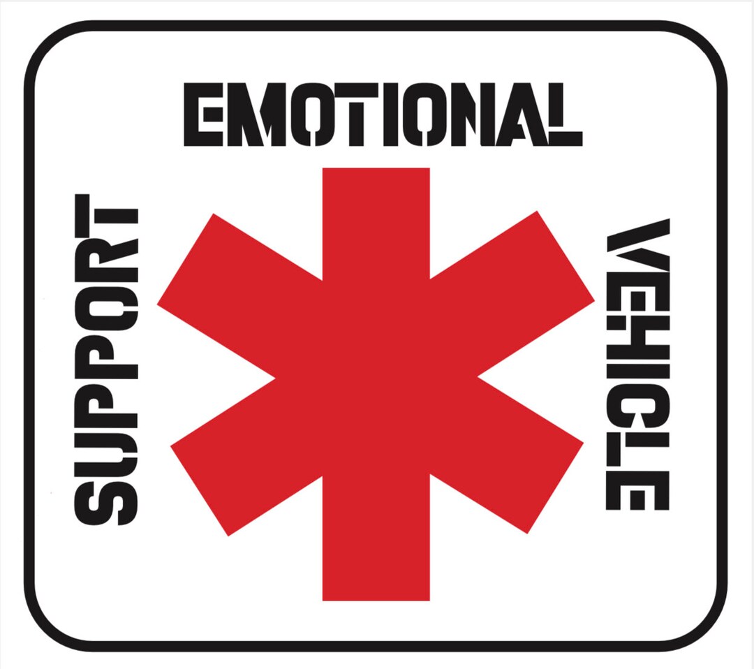 Emotional Support Vehicle Vinyl Decal - Etsy