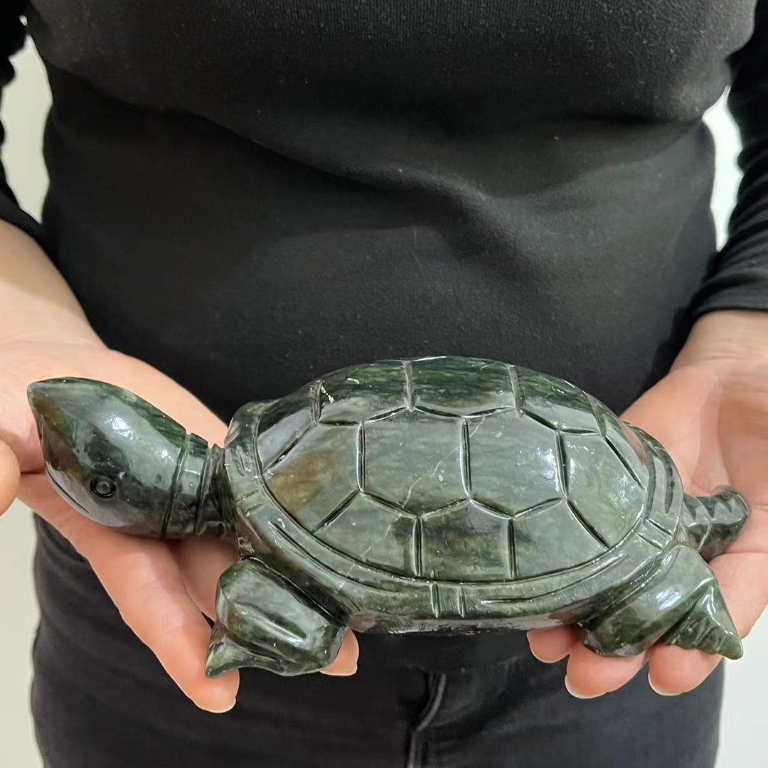 Large Natural Green Jade Carved Beautiful Lovely Sea Turtle Hugging ...