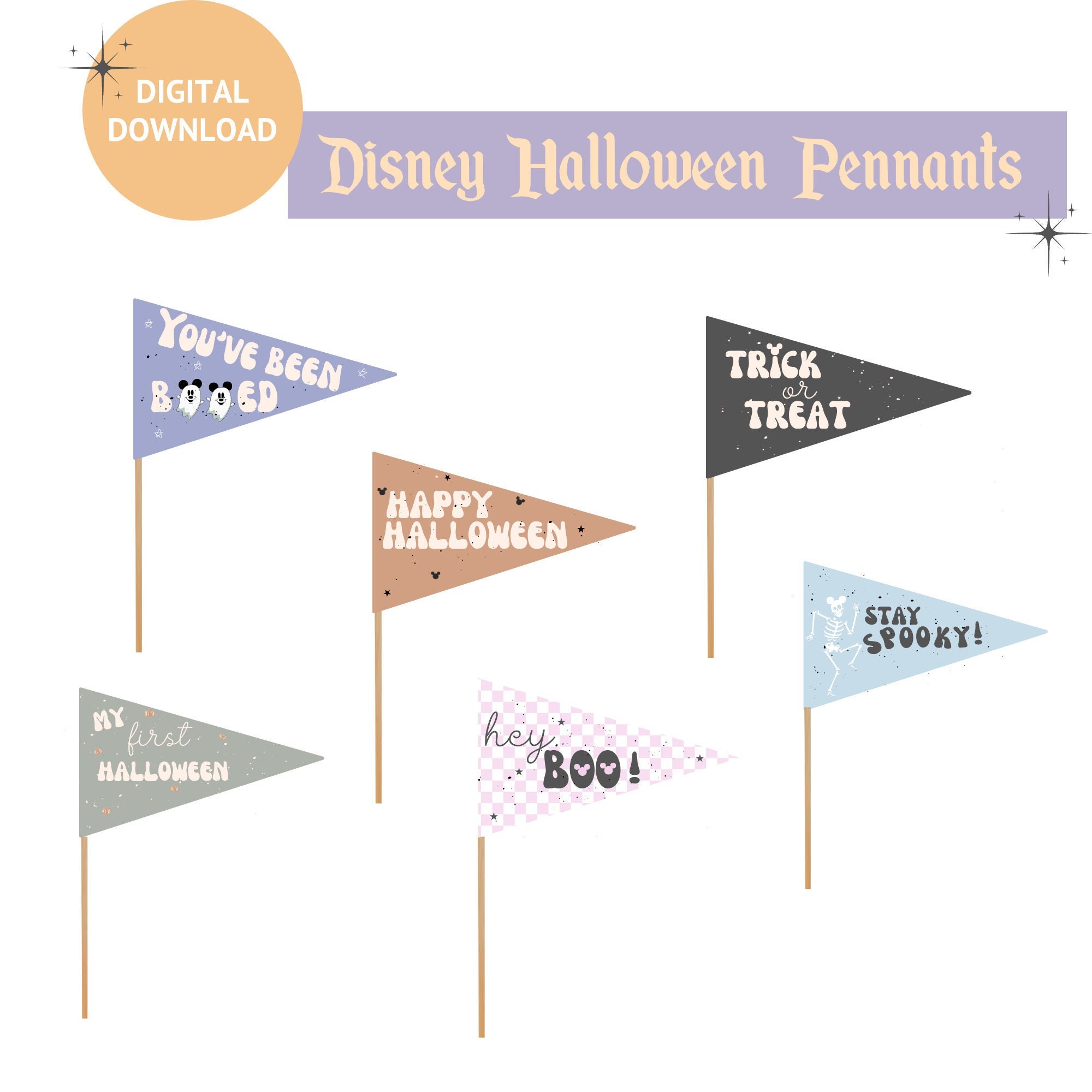 Mickey Mouse Halloween Printable Pennants| Halloween Pennants | Boo ...