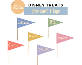 Boho Retro Disneyland Pennant Flag Printable Disneyland Party Decor ...