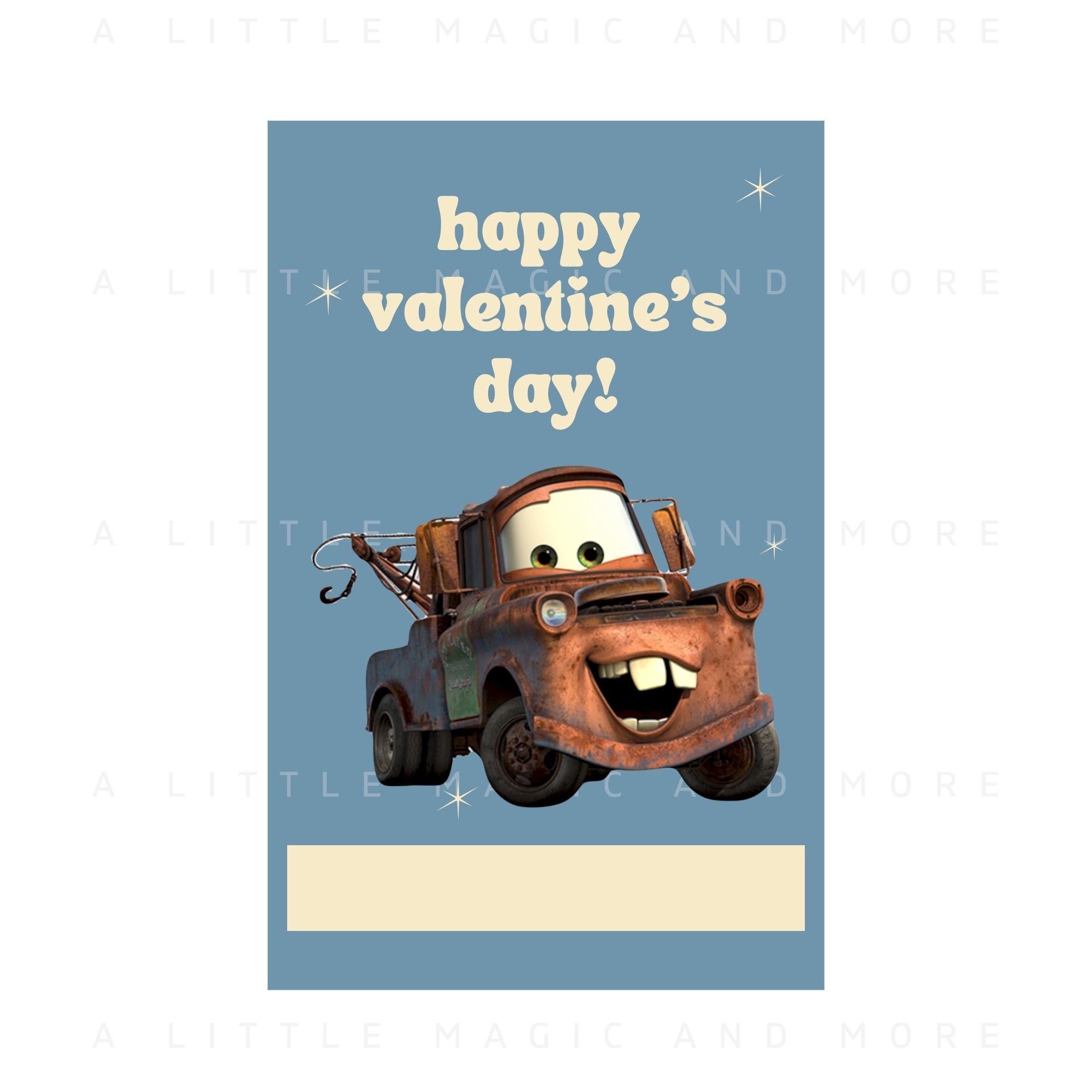Cars Lightning Mcqueen Mater Valentine's Day Cards | Retro Cars ...