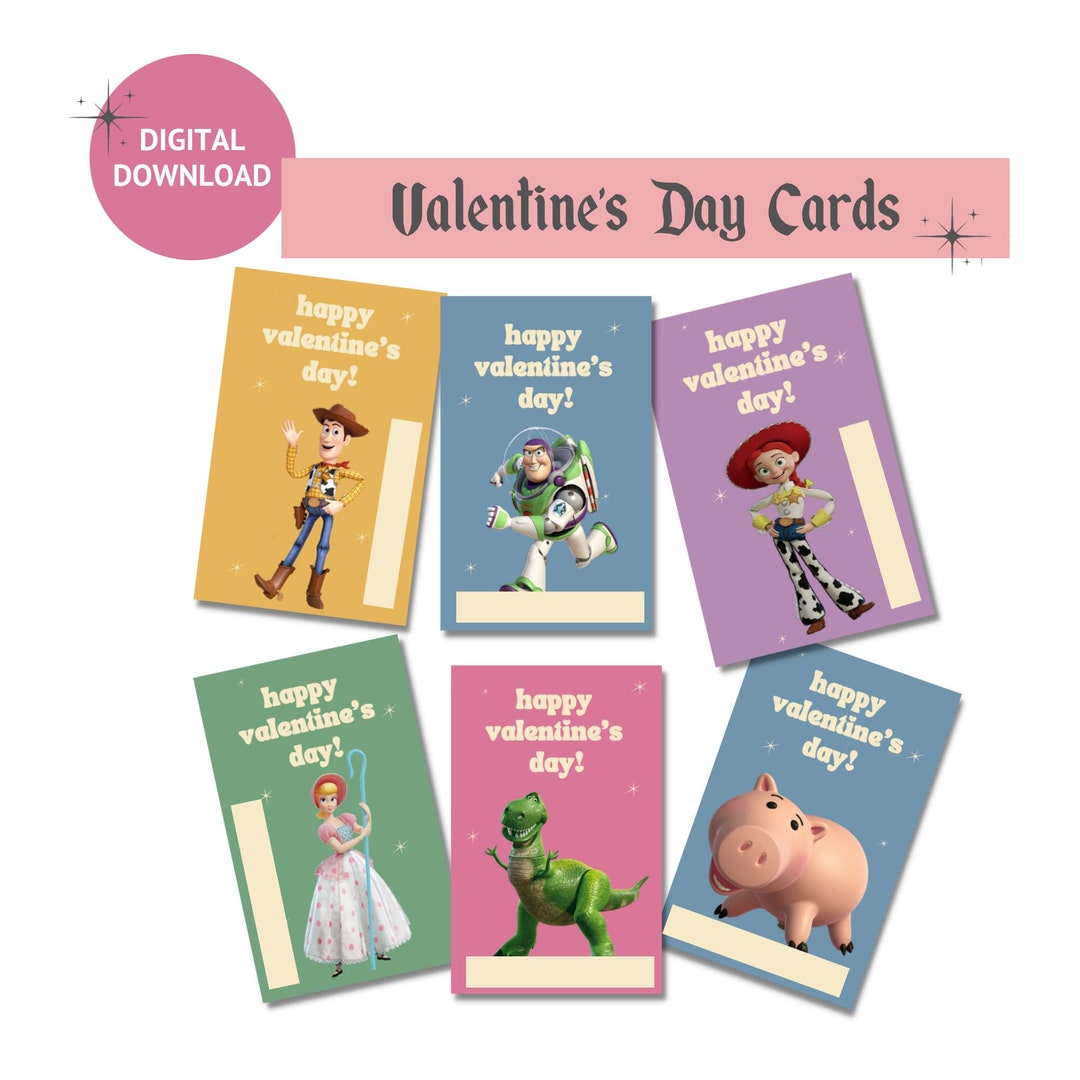 Toy Story Woody Buzz Lightyear Valentine's Day Cards | Retro Toy Story ...