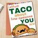 Funny 5x7 Printable Father's Day Greeting Card Puns Dad Lettuce Taco ...