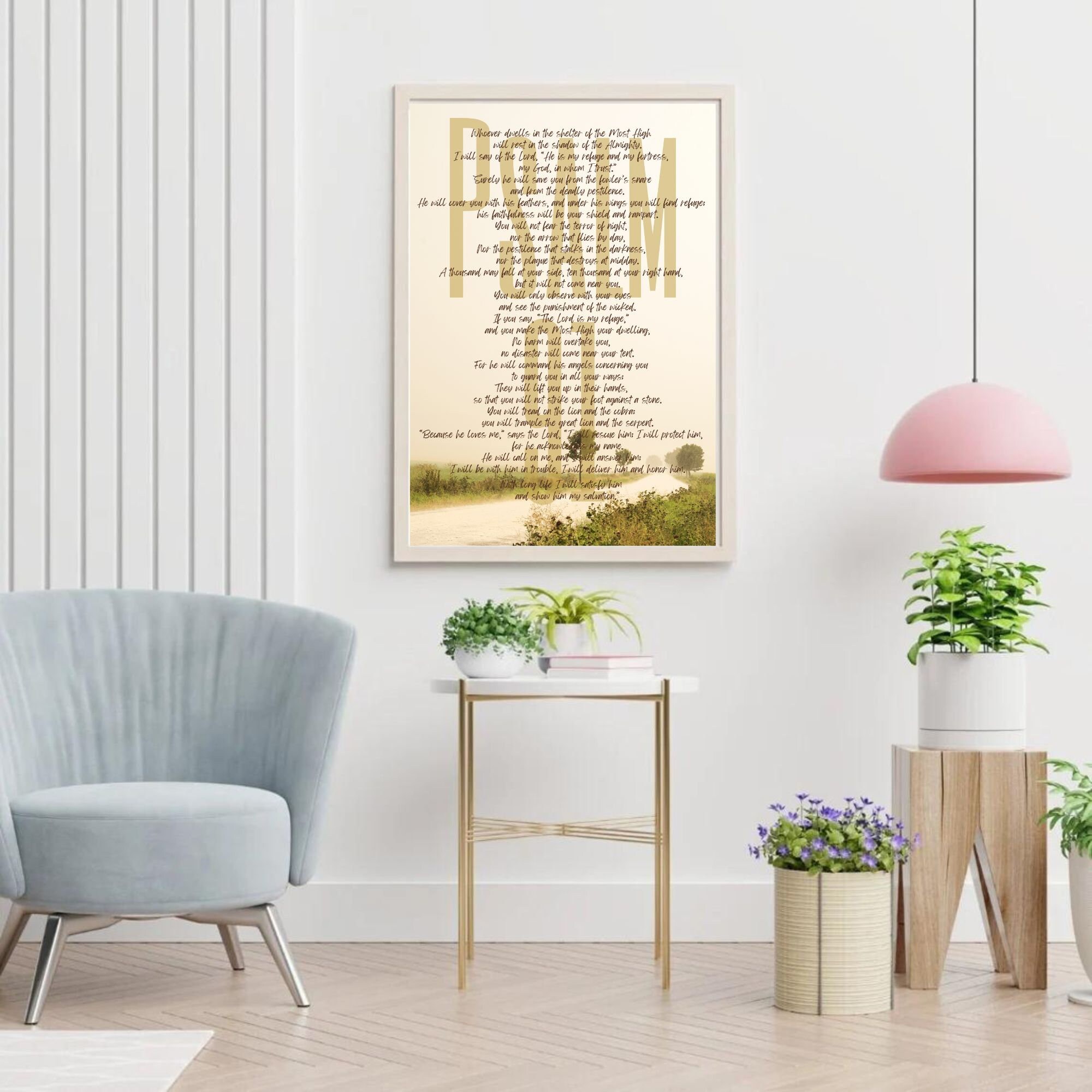 Psalm 91 Inspirational Bible Verse Printable Wall Art, Christian ...