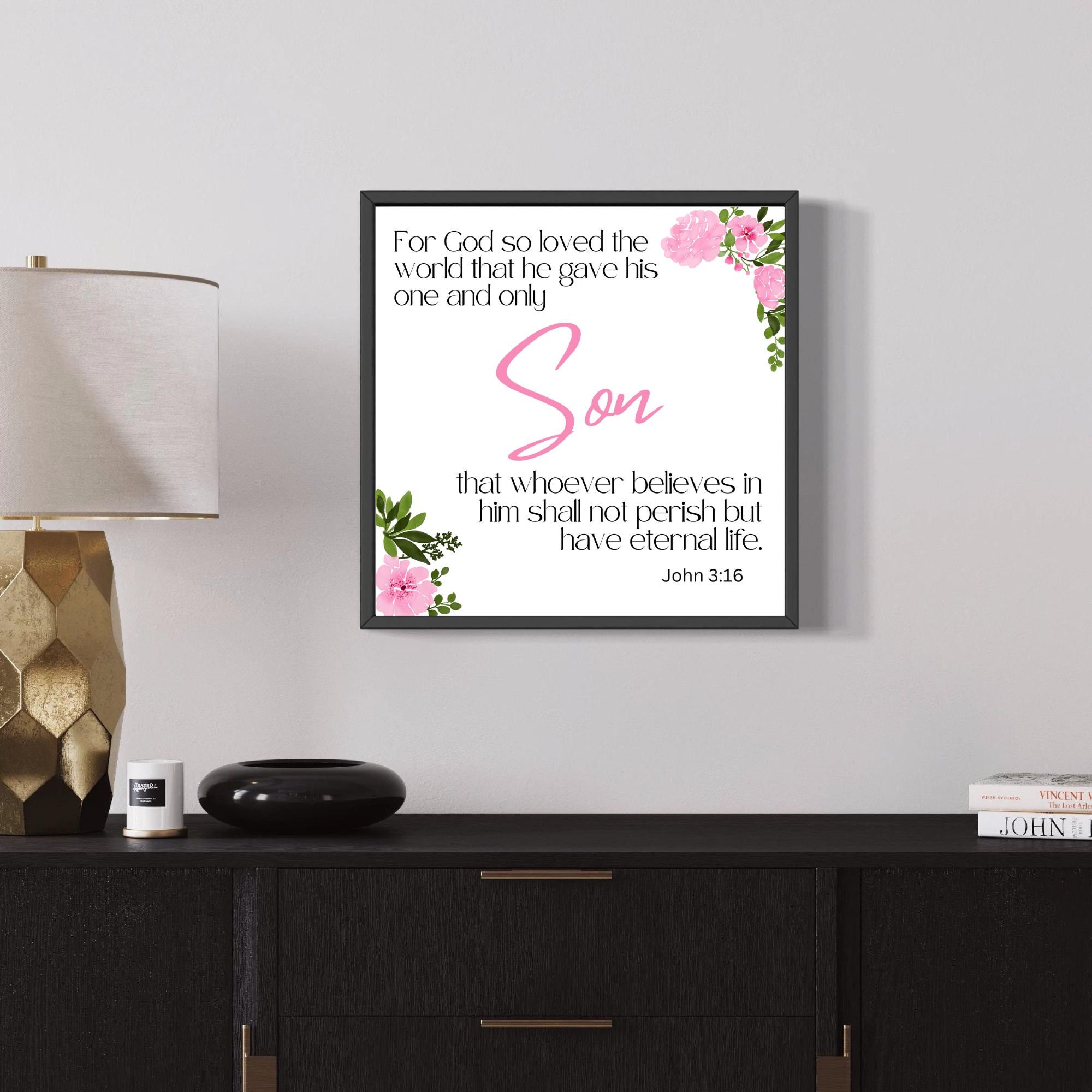 John 3:16 for God so Loved the World Bible Verse Printable Wall Art ...