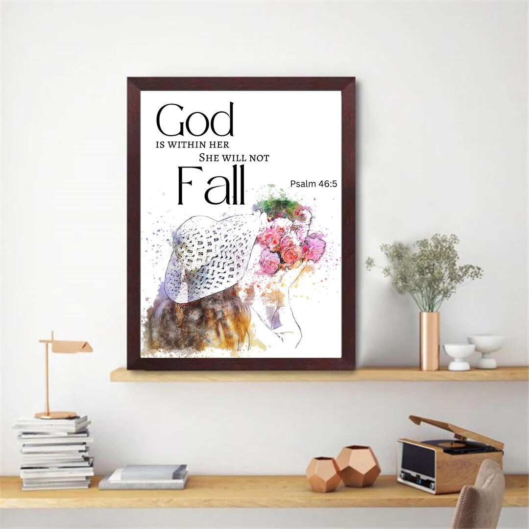 Psalm 46:5 Inspirational Bible Verse Printable Wall Art, Christian ...