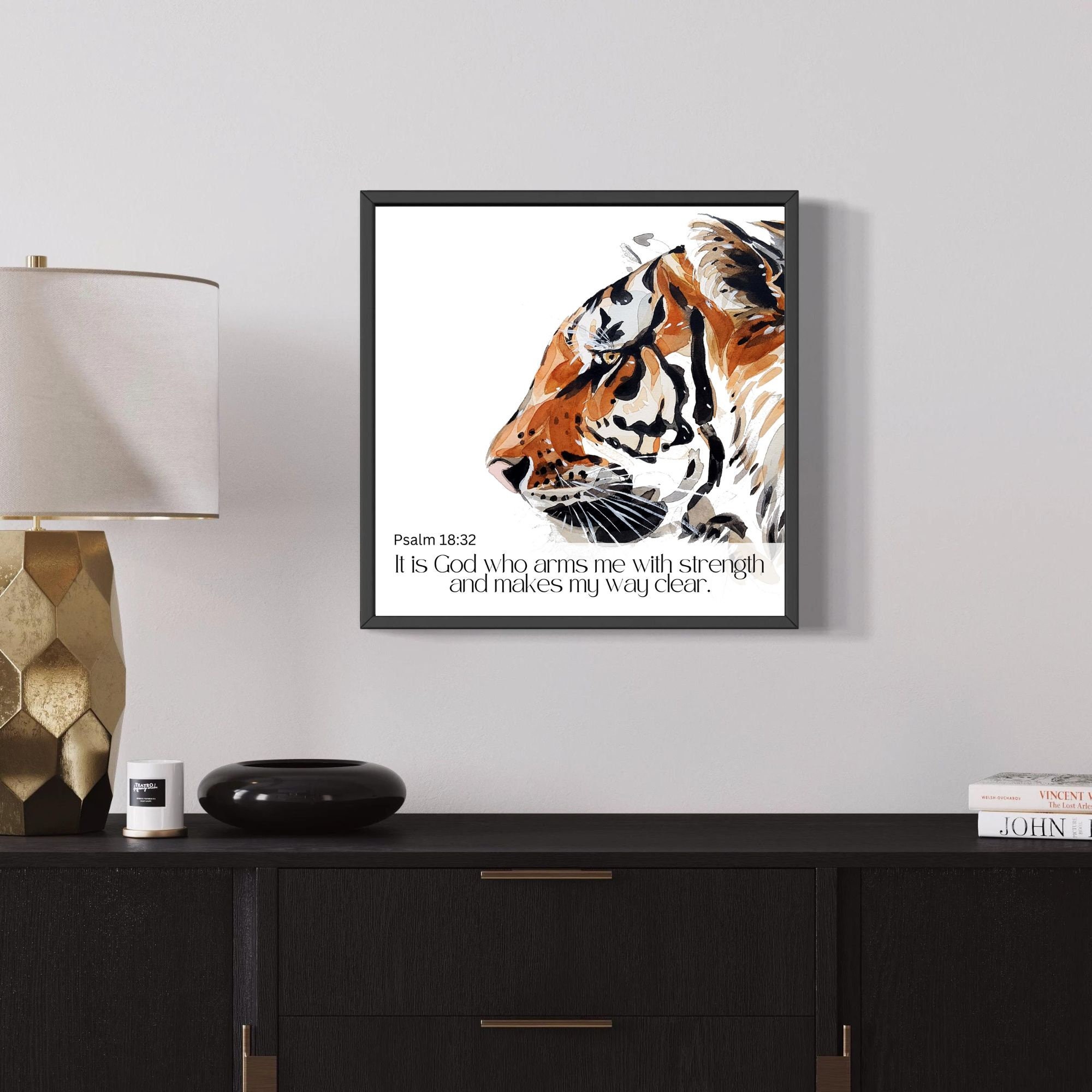 Psalm 18:32 It is God Who Gives Me Strength Bible Verse Printable Wall ...