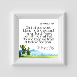 1 Chronicles 4:10 the Prayer of Jabez, Bible Verse Printable Wall Art ...