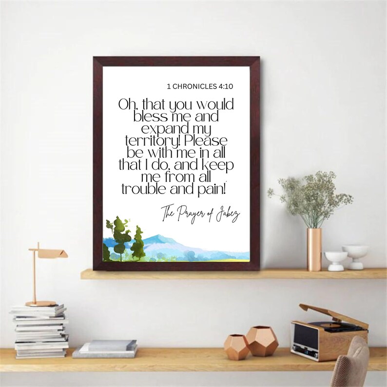 1 Chronicles 4:10 the Prayer of Jabez, Bible Verse Printable Wall Art ...