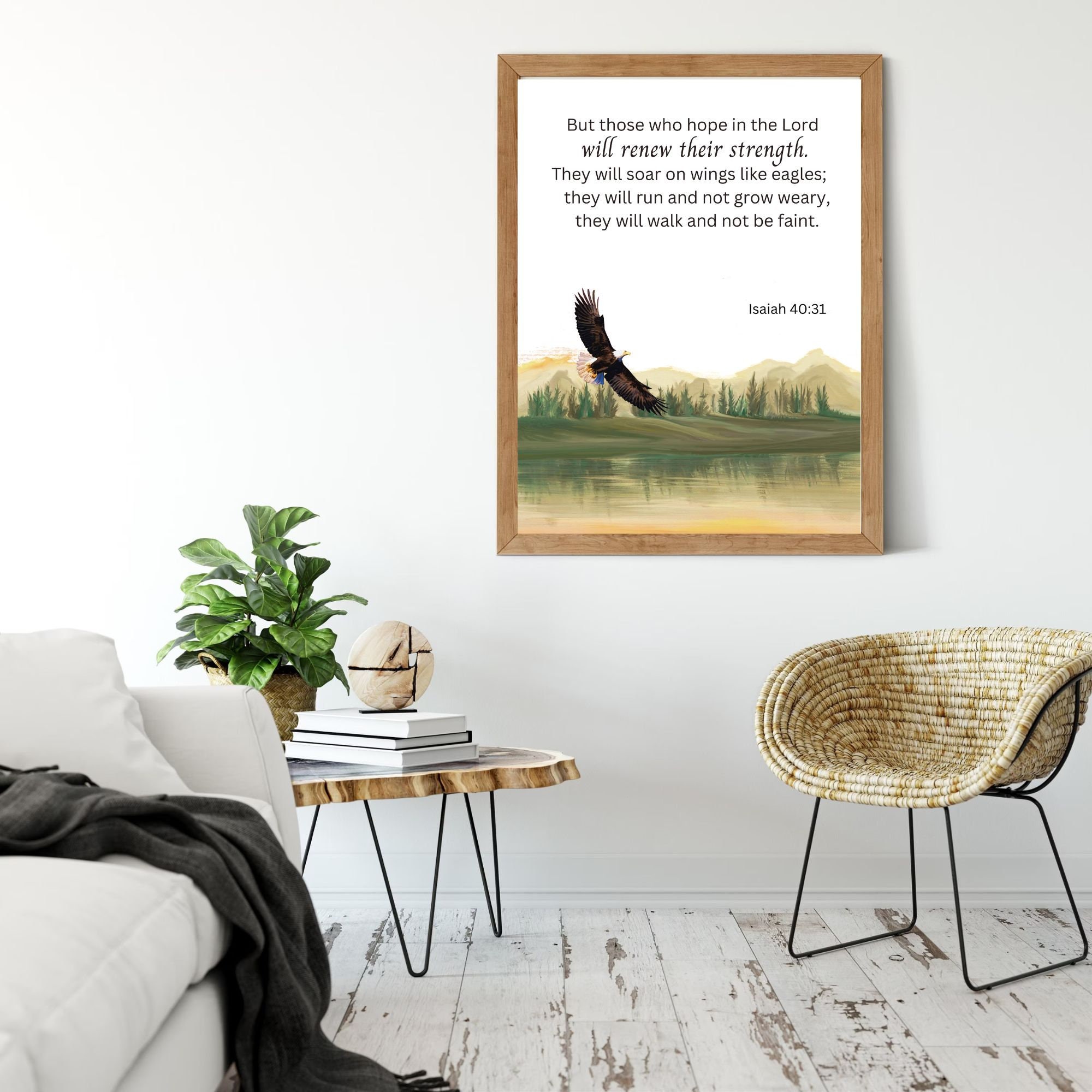 Isaiah 40:31 Soar on Wings Like Eagles Bible Verse Printable Wall Art ...