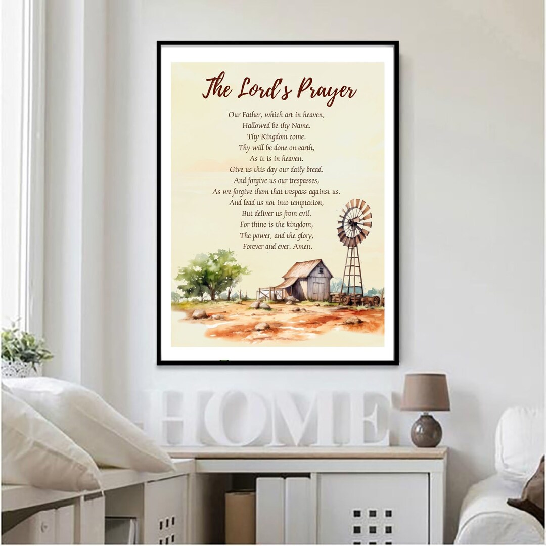 The Lord's Prayer Inspirational Bible Verse Printable Wall Art ...