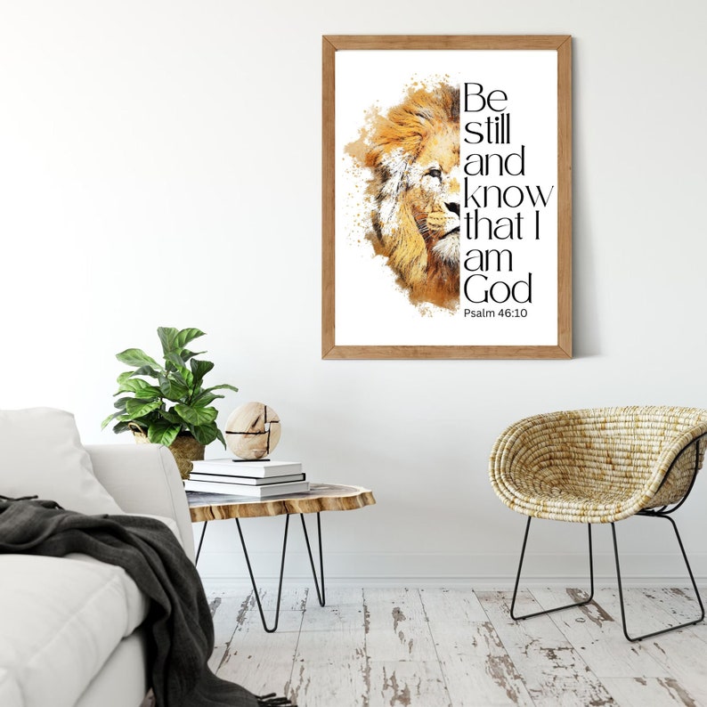 Psalm 46:10 Be Still and Know That I Am God Bible Verse Printable Wall ...
